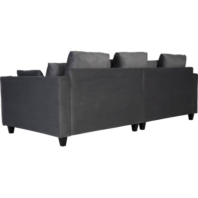Brandy Lounge 3,5 personers sofa XL - Mørkegrå (fløjl) - 7495 DKK ...
