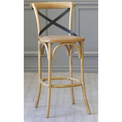 Gaston barstol med kryds på ryggen og rattansæde - 1395 DKK - Barstole ...