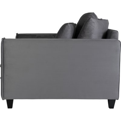 Brandy Lounge lænestol 1,5-personers sofa - Mørkegrå (fløjl) - 3995 DKK ...